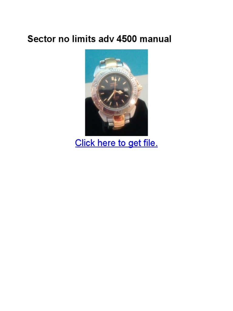 Sector No Limits Adv 4500 Manual | PDF | Watch | Consumer Goods