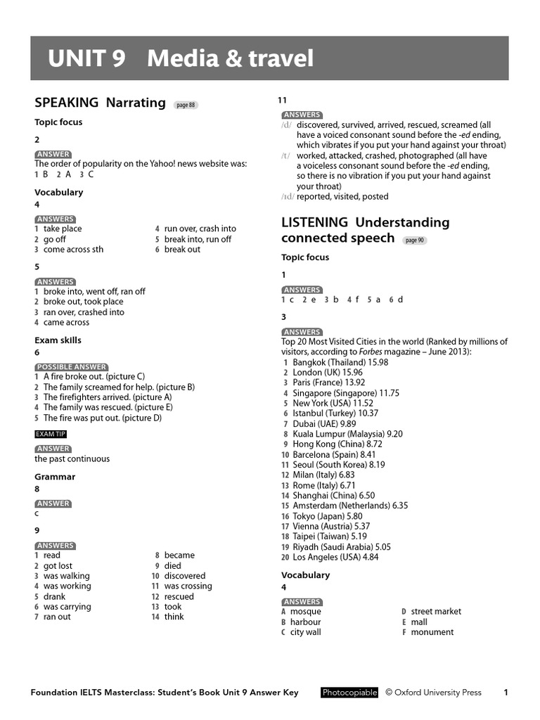 UNIT 9 Media & Travel: SPEAKING Narrating | PDF | News | World Wide Web