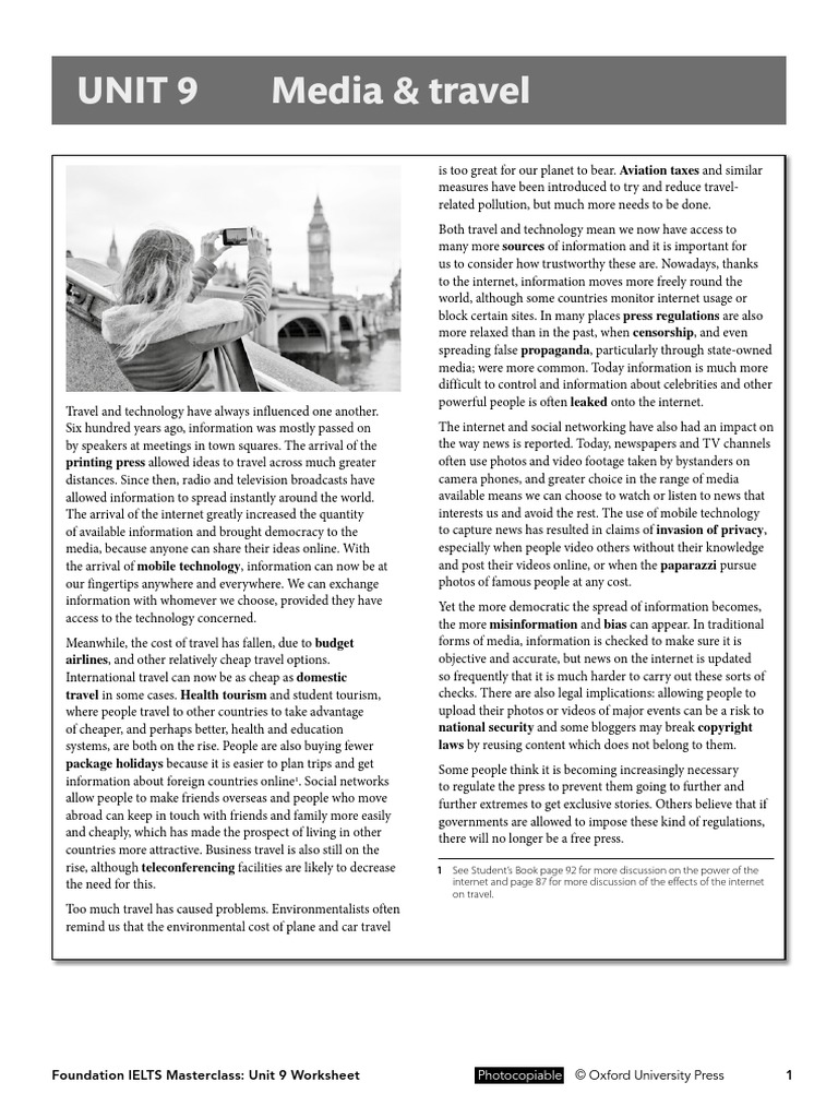 Foundations Ielts Mclass PCM Unit 9 PDF | PDF | Internet | News