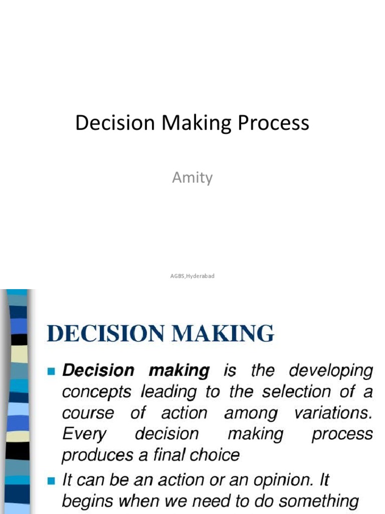 Decision Making Process | PDF