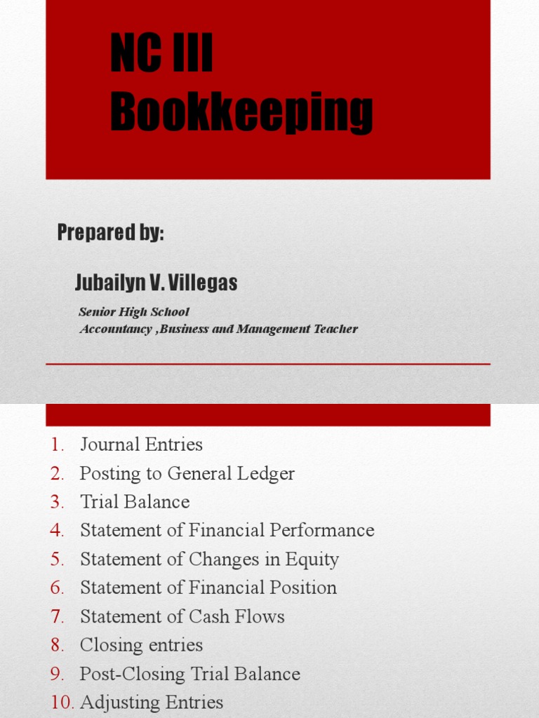 NC Iii Bookkeeping: Prepared By: Jubailyn V. Villegas | PDF ...