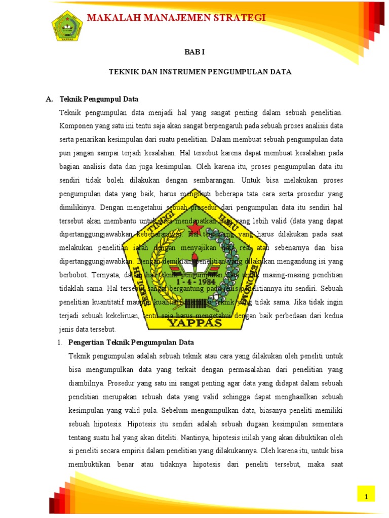 Teknik Dan Instrumen Pengumpulan Data | PDF