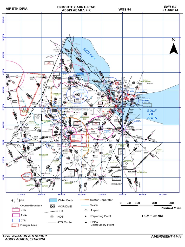Ethiopia Enroute Chart with Addis Ababa FIR boundaries | PDF