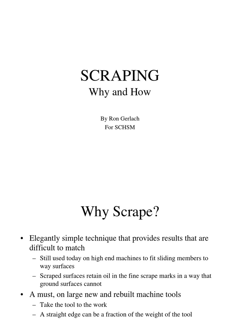 Scraping: Why and How | Download Free PDF | Equipment | Metalworking