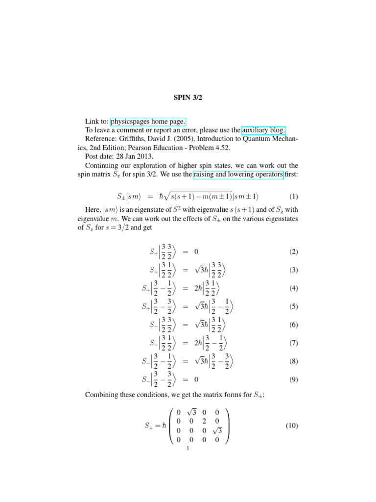 Griffiths Problems 04.52 | PDF | Scientific Theories | Mathematical ...