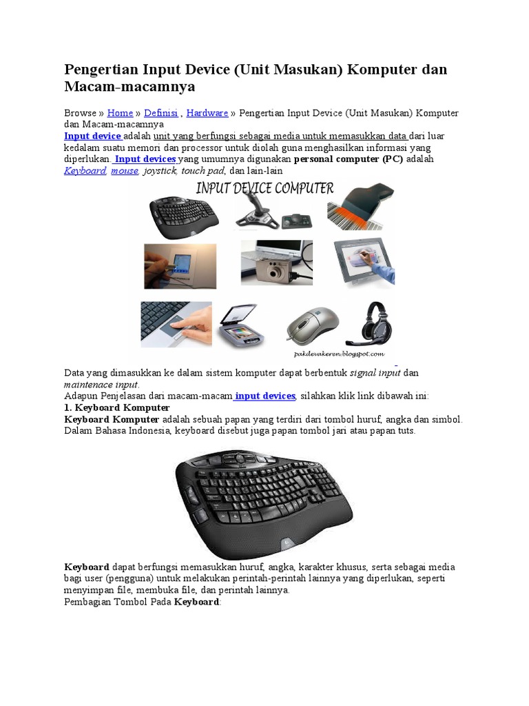 Pengertian Input Device 2 | PDF