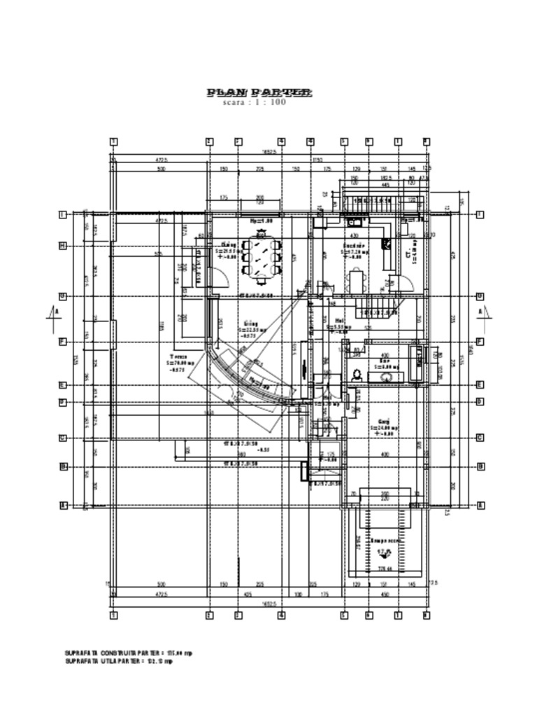 Plan Parter: Scara: 1: 100 | PDF