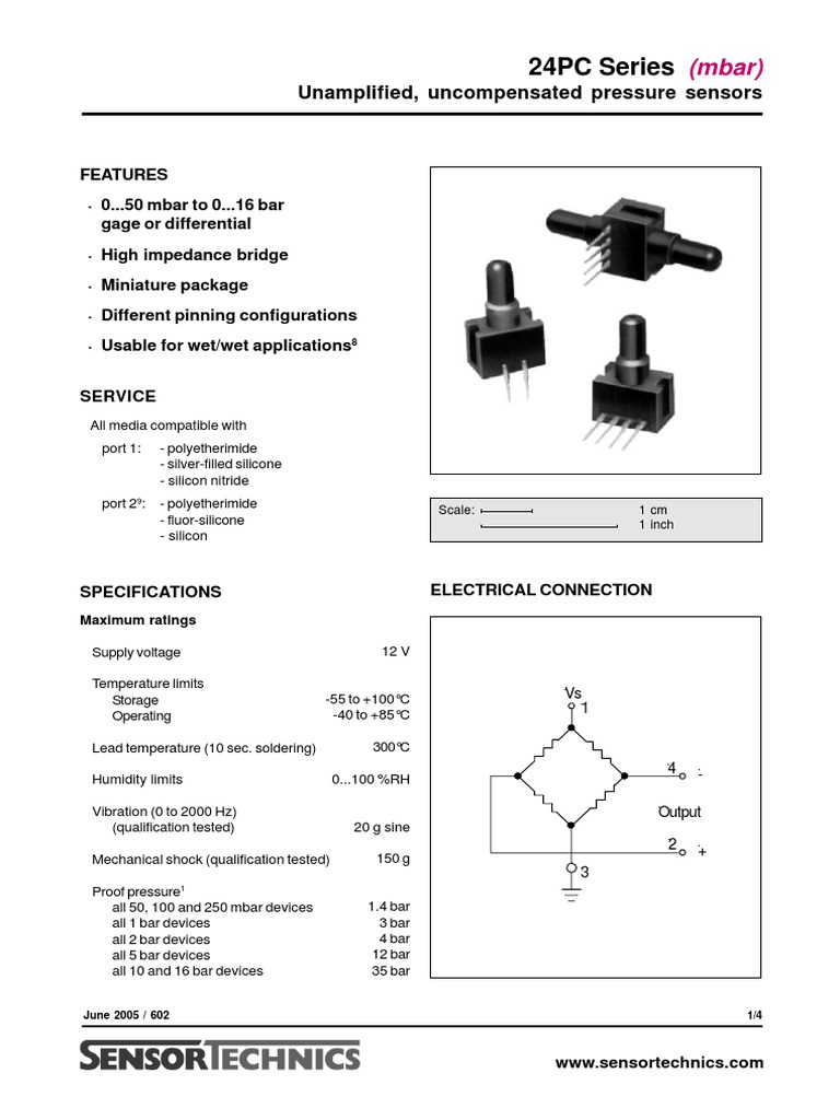 24PC Pressure Sensors | PDF | Sensor | Linearity
