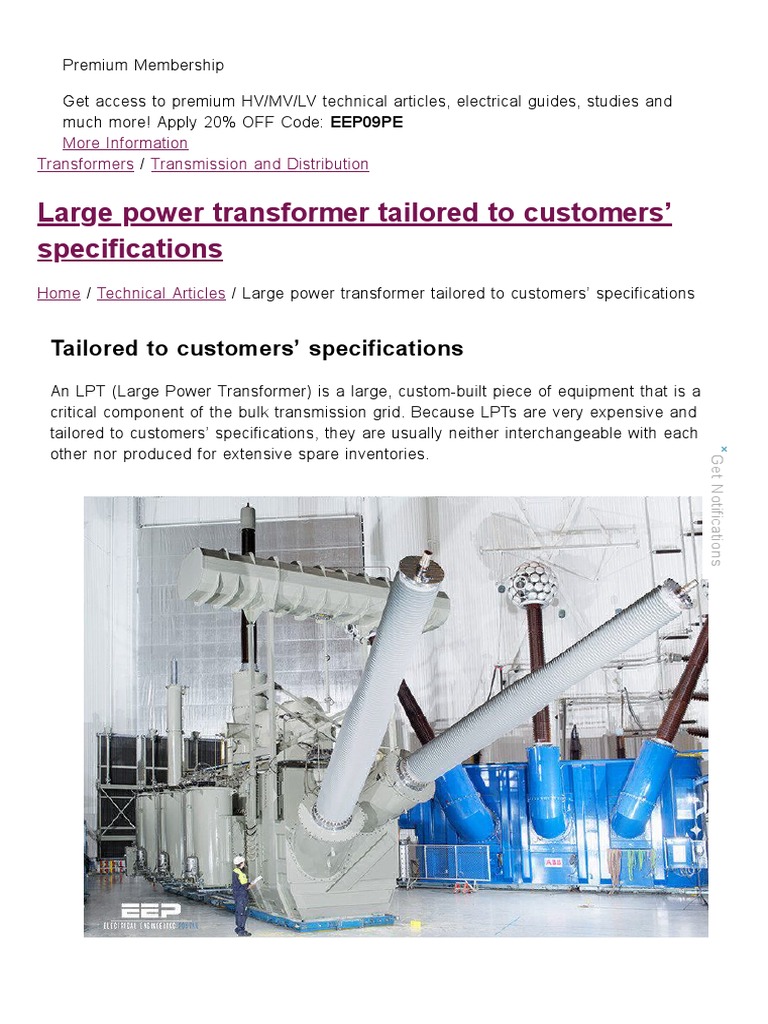 Large Power Transformer - LPT (Characteristics, Costs and Pricing ...