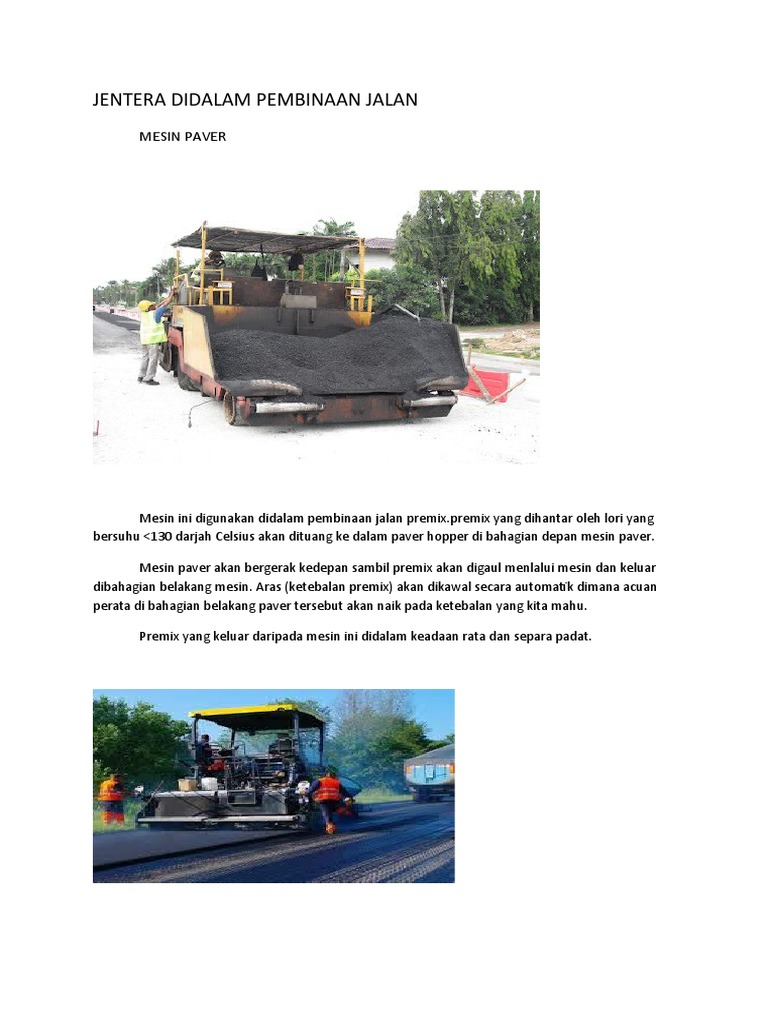 Jentera Didalam Pembinaan Jalan | PDF