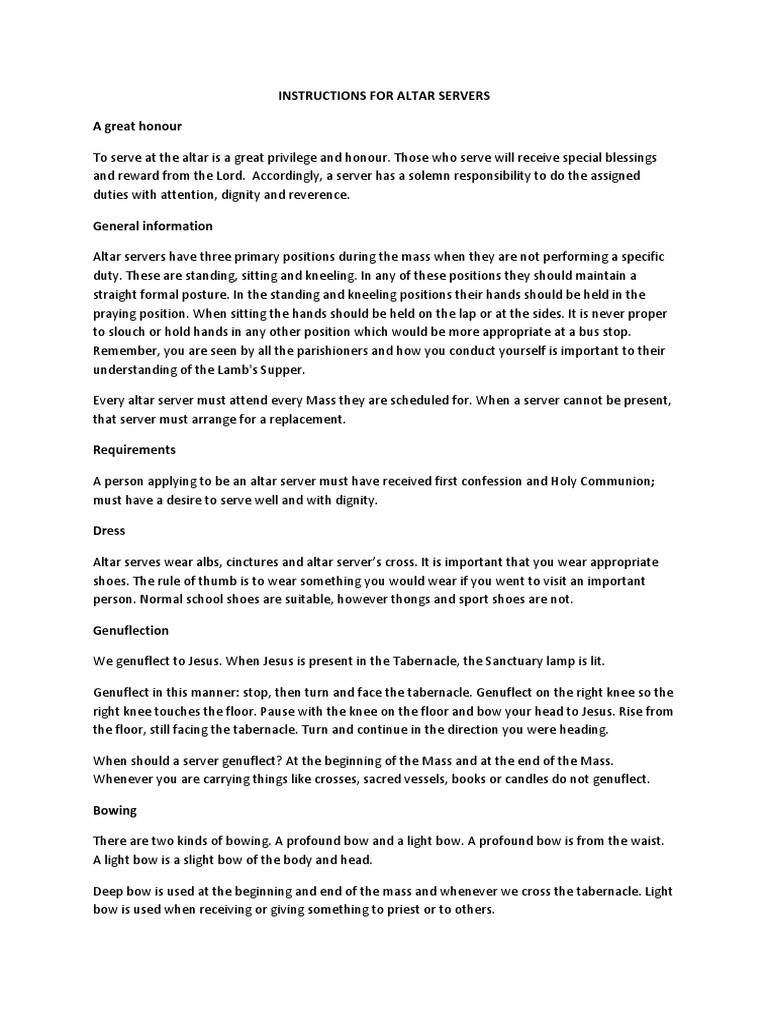 Instructions For Altar Servers PDF | PDF | Eastern Christian Liturgy ...