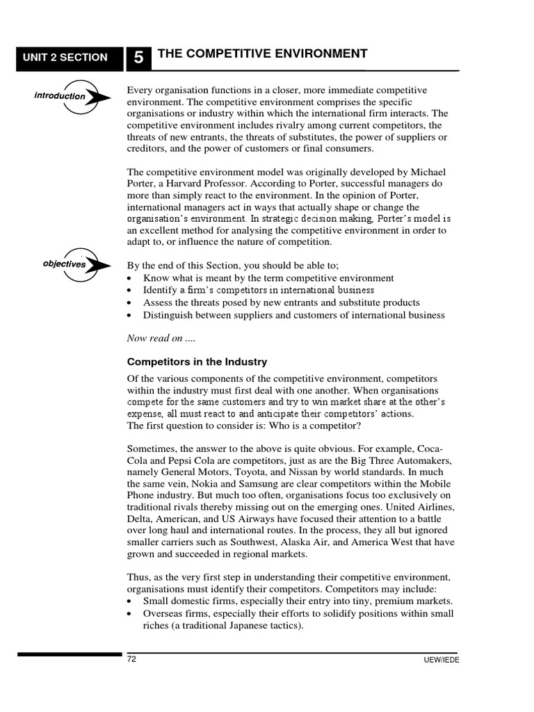 The Competitive Environment: Unit 2 Section | PDF | Oligopoly | Labour Economics