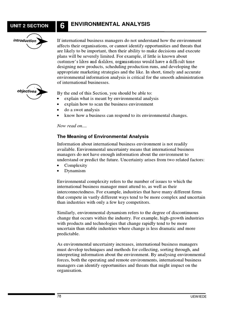 Environmental Analysis: Unit 2 Section | PDF | Forecasting | Competition
