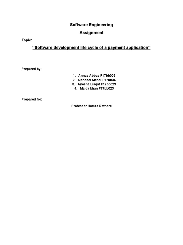 Software Engineering Assignment: Topic | PDF | Software Development Process | Computer Programming