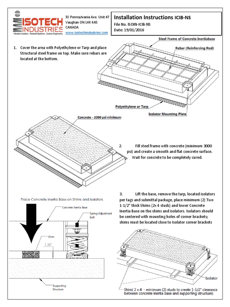 Concrete Inertia Base Installation Guide | PDF | Building Engineering ...