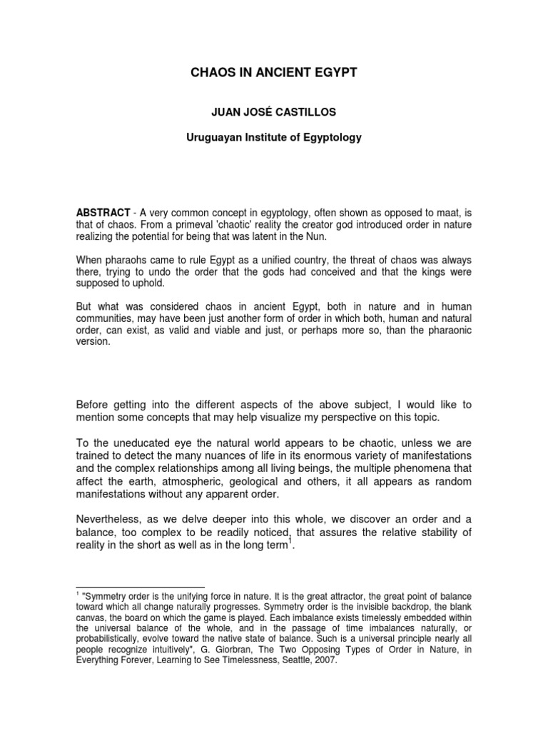 Chaos in Ancient Egypt GM 257 2019 25-36 PDF | PDF | Chaos Theory | Demons