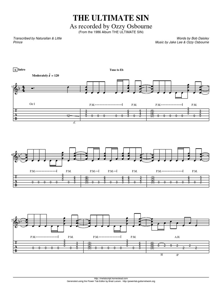 The Ultimate Sin: Transcribed by Naturallan & Little Prince Words by ...