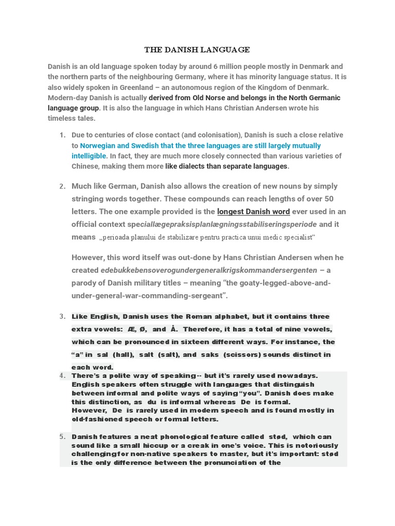Proiect - LIMBA DANEZA | PDF | English Language | Grammatical Gender