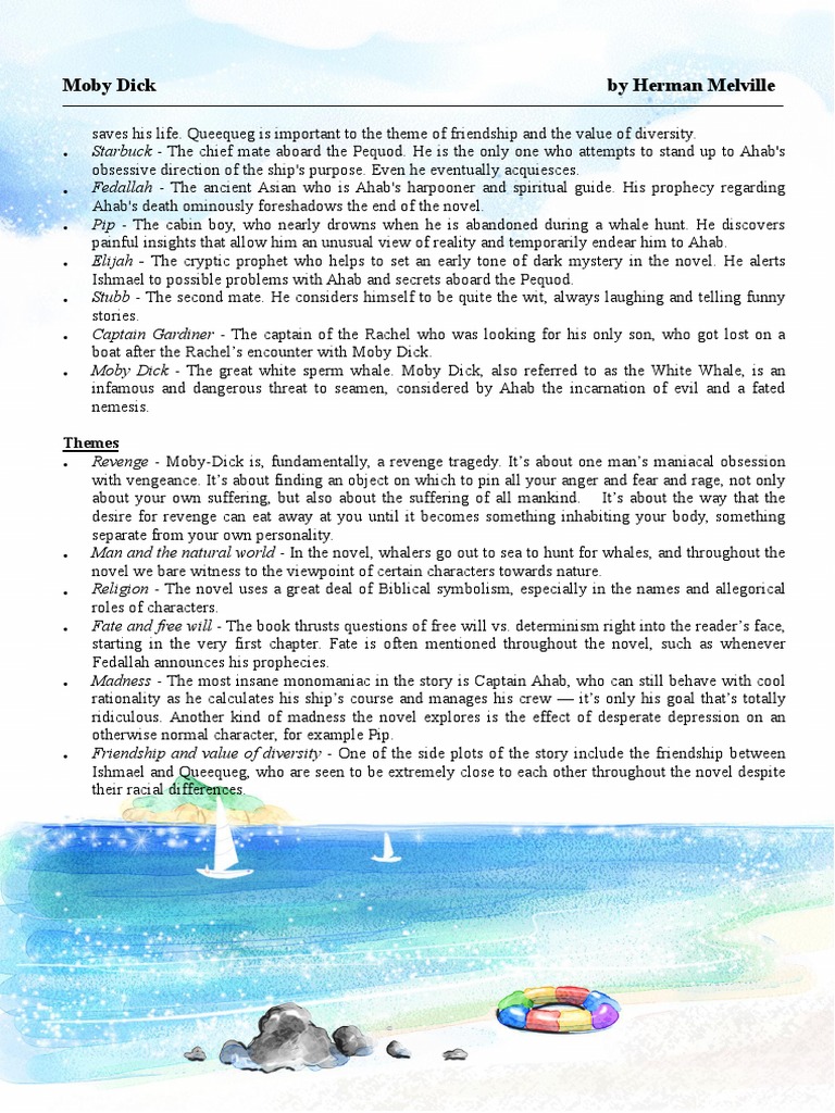 Moby Dick by Herman Melville: Themes | PDF | Moby Dick | Captain Ahab