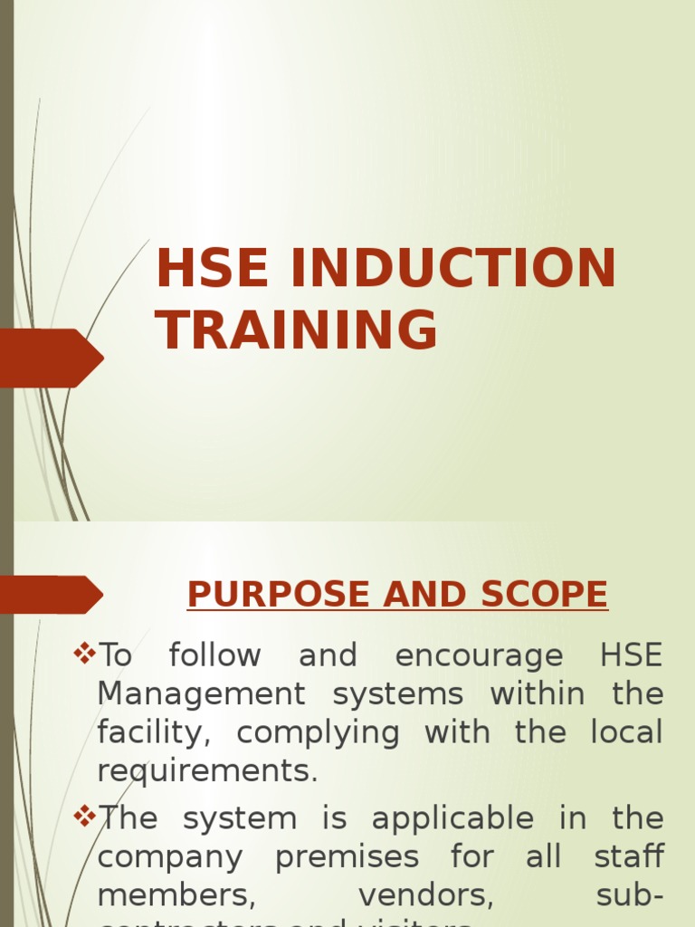 HSE Induction | PDF | Emergency | Personal Protective Equipment