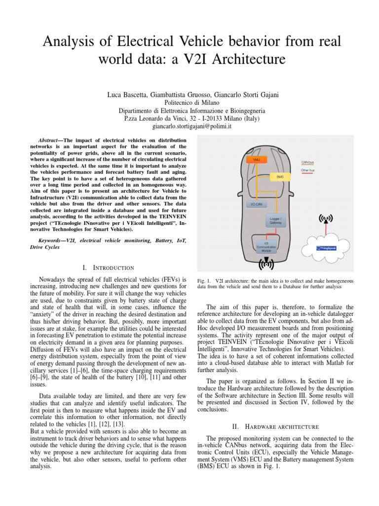 Analysis of Electrical Vehicle Behavior From Real World Data A V2I ...