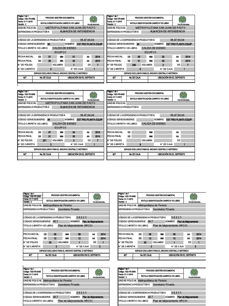 Copia de 3 ROTULO DE CARPETA 2017 | PDF | Cumplimiento de la ley ...