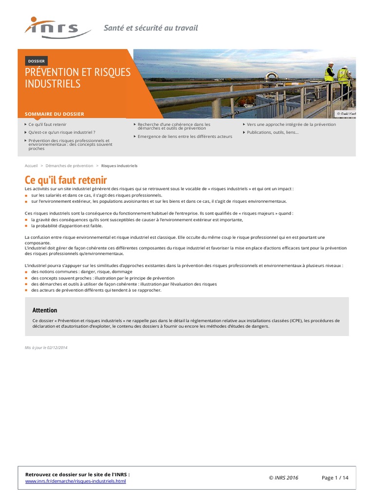 Prévention Et Risques Industriels | PDF | Prophylaxie | Risque