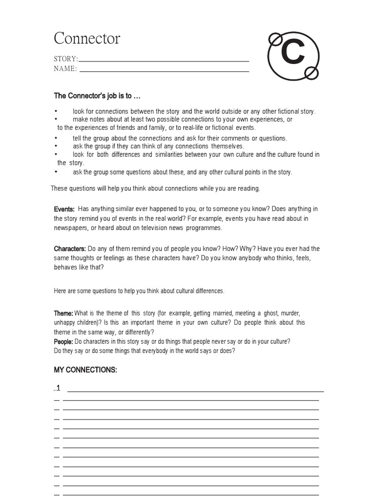 Connector: The Connector's Job Is To | PDF