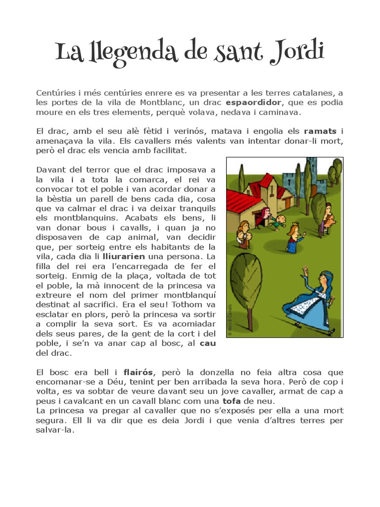 La Llegenda de Sant Jordi + Activitats | PDF
