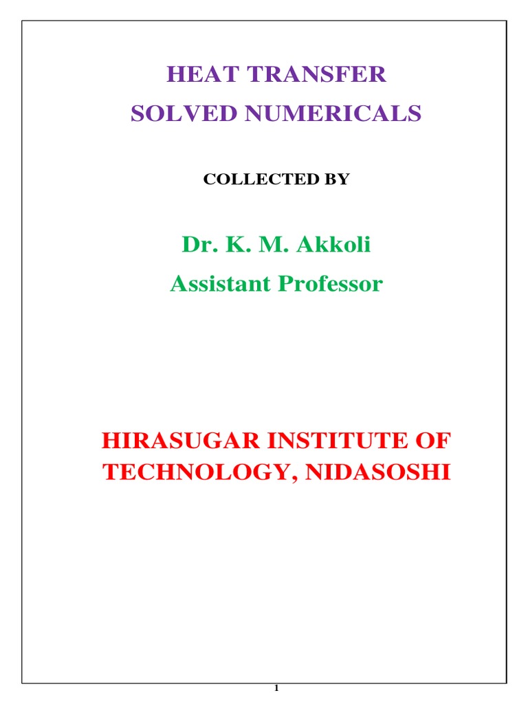 Heat Transfer Numerical Solutions | PDF | Heat Transfer | Thermal ...
