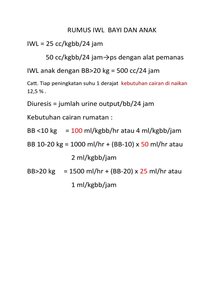 Rumus Iwl Bayi Dan Anak | PDF
