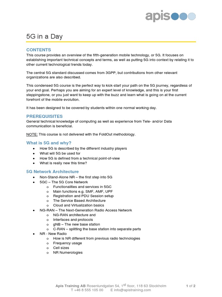 5G in A Day PDF | PDF | Application Programming Interface | Computer Network