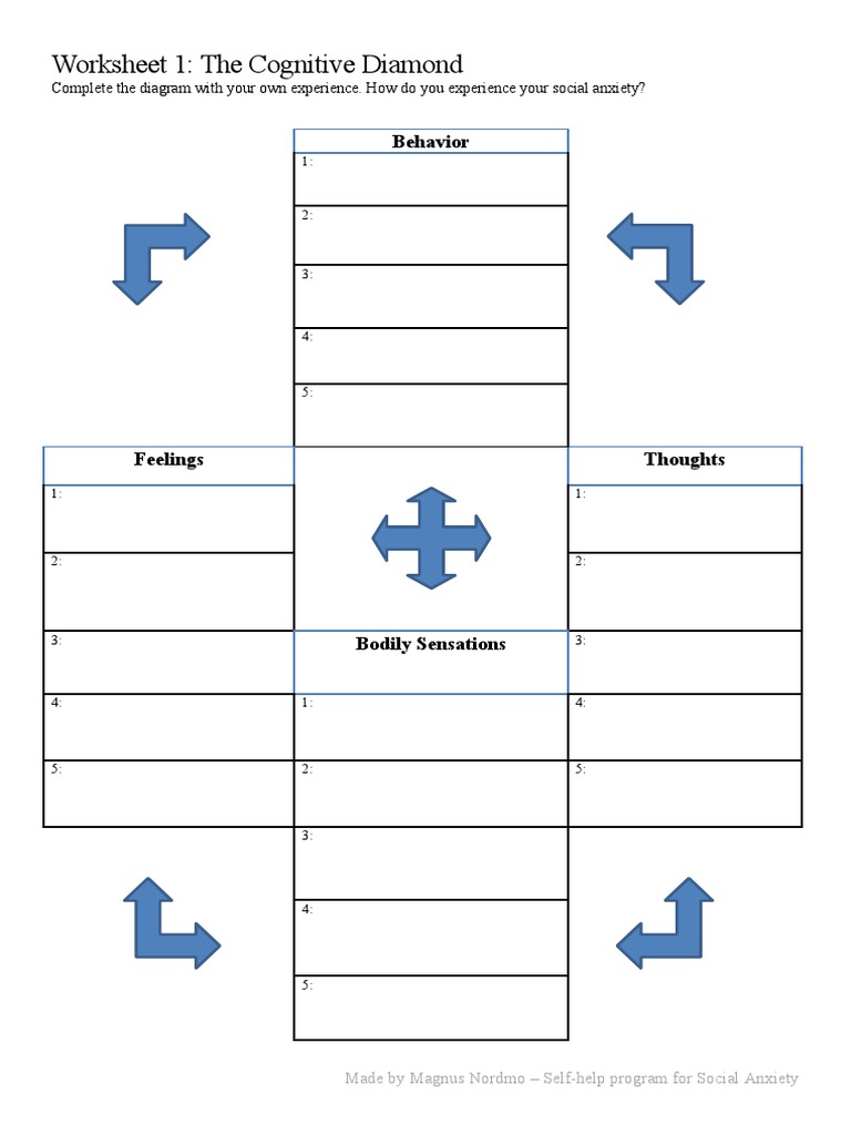 Social Anxiety Worksheets Pdf