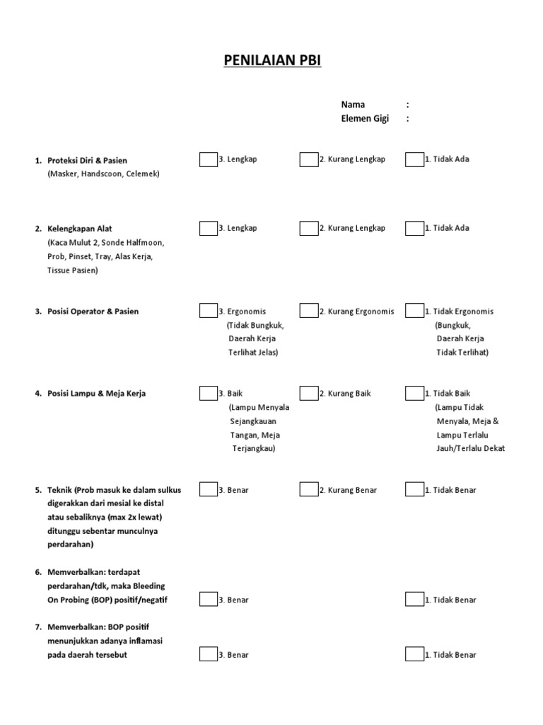 Penilaian BOP Dan PBI | PDF