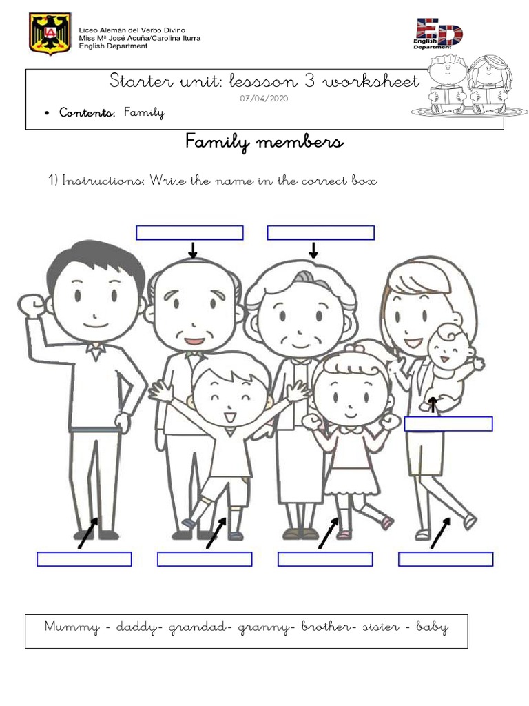 Family Members Worksheet for Kids | PDF | Social Science