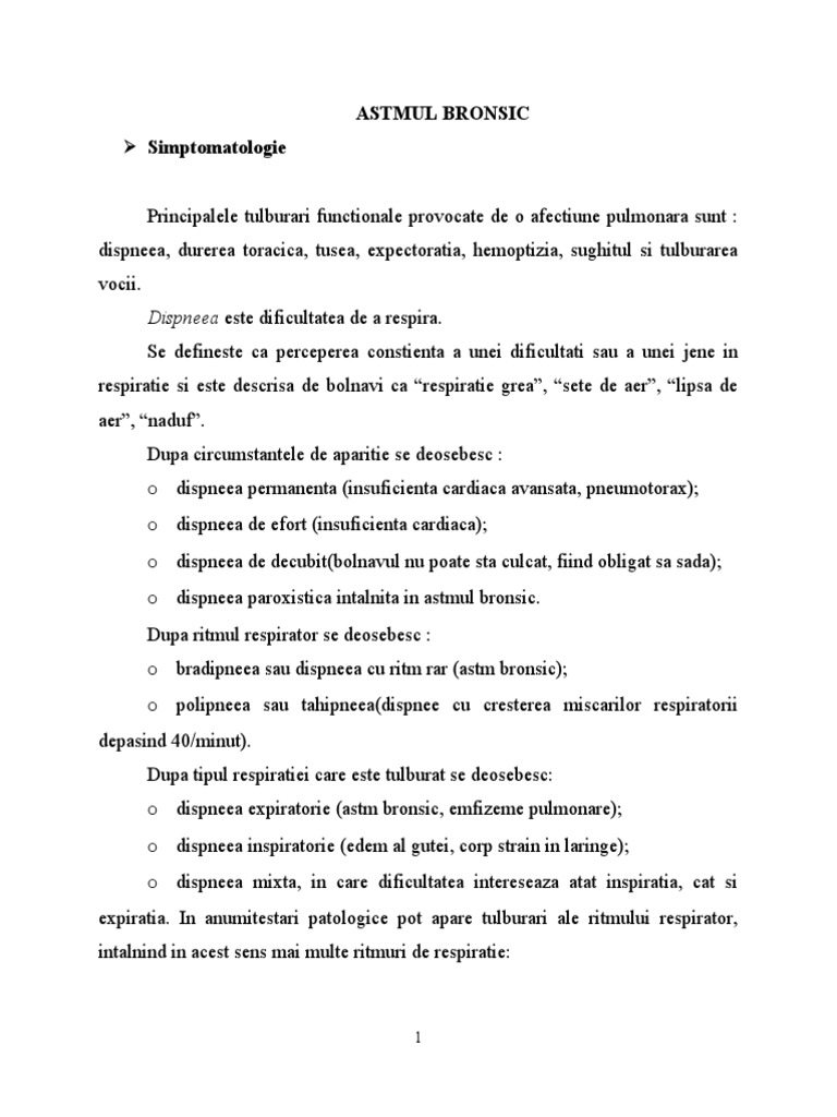 ASTMUL BRONSIC (Simptomatologie... ) | PDF