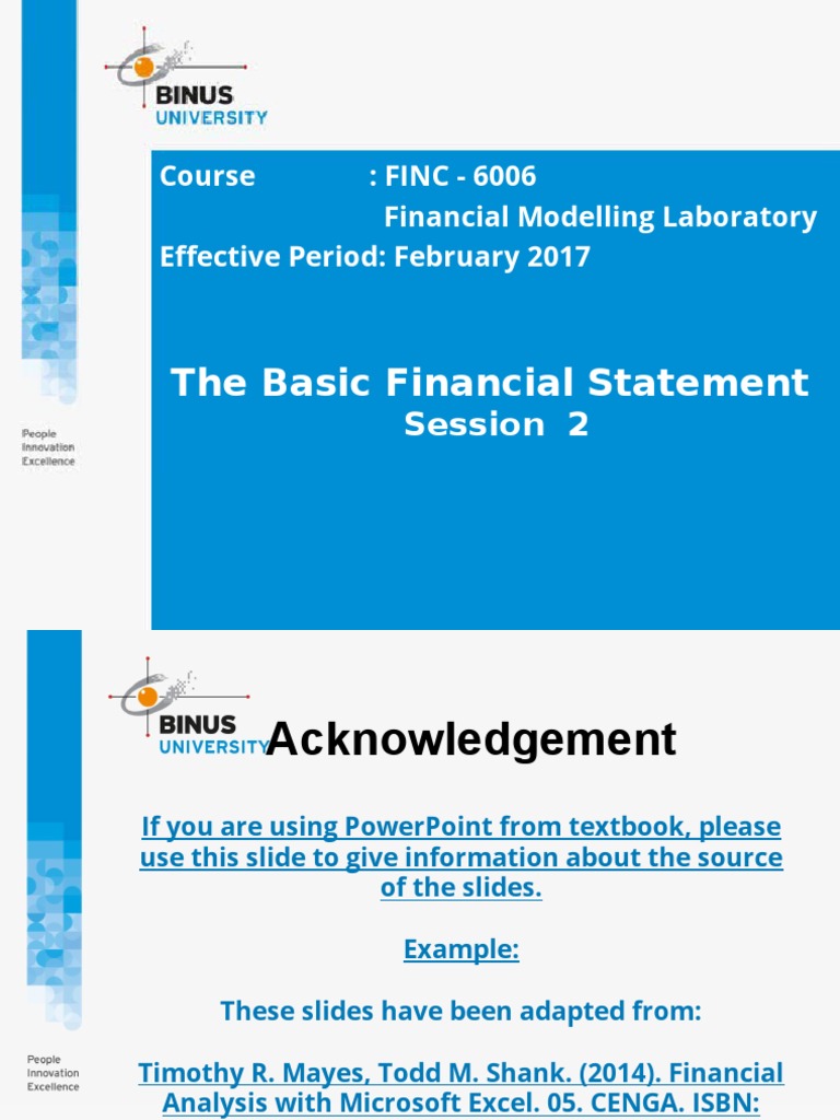 Z12730010220164042mg2-The Basics Financial Statement | PDF | Worksheet | Microsoft Excel