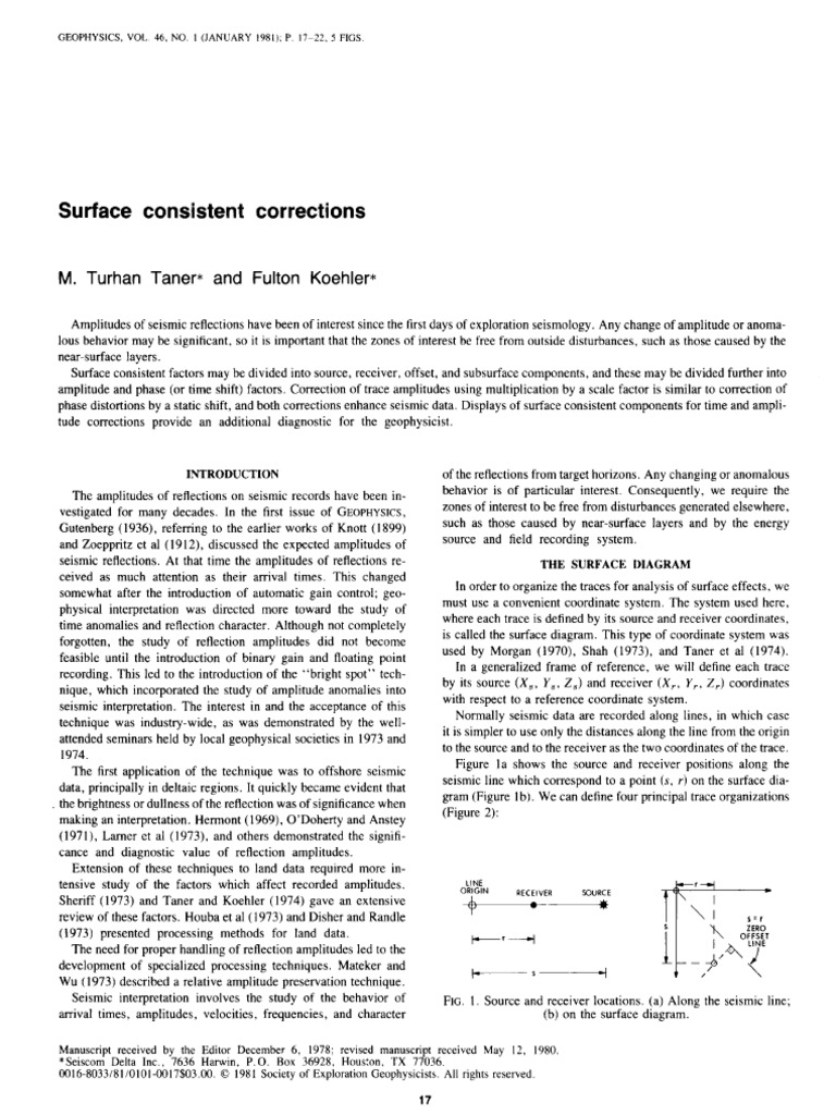 Surface Consistent Corrections | PDF