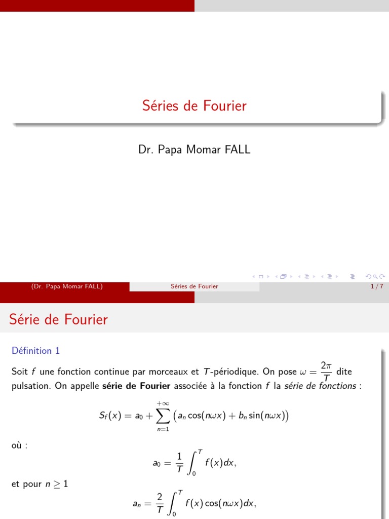 Séries de Fourier PDF | PDF | Relations mathématiques | Analyse ...