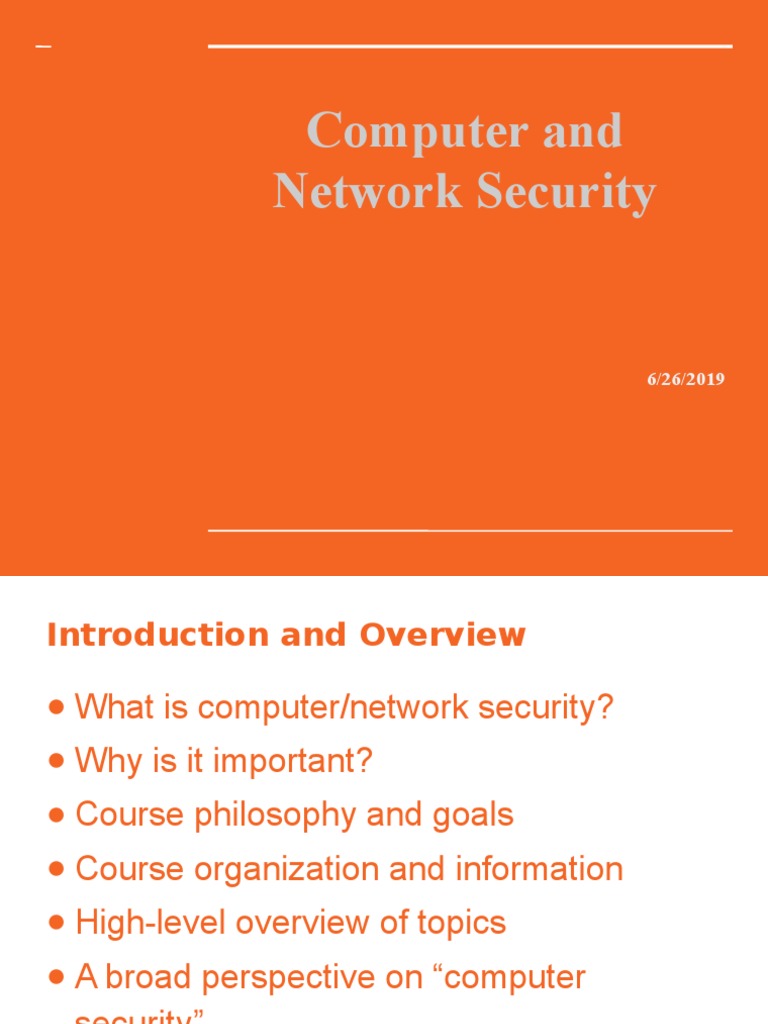 Lesson 01 - Network Security Overview | PDF | Computer Security | Security