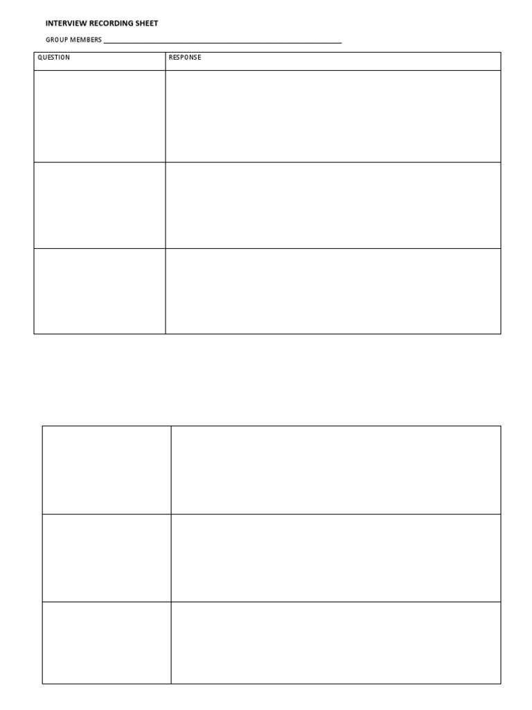 Interview Recording Sheet | PDF