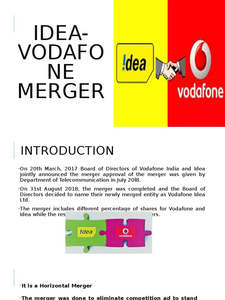 Idea Vodafone Merger BY Manju B BBA GEN SEM 6 | PDF | Mergers And ...