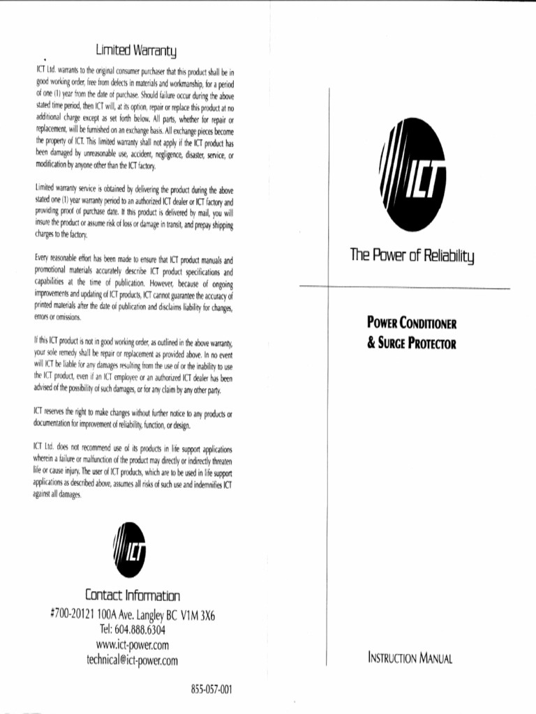 ICT PCM25ADL Power Conditioner Module | PDF | Amplifier | Electrical ...