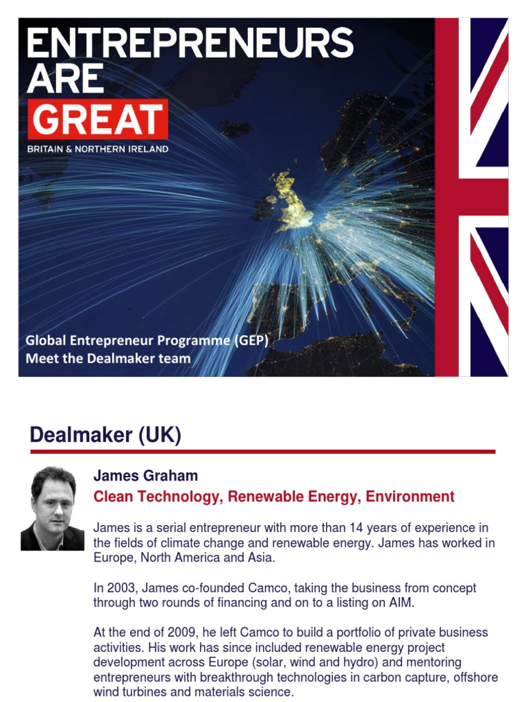 Global Entrepreneur Programme (GEP) Meet The Dealmaker Team | PDF ...