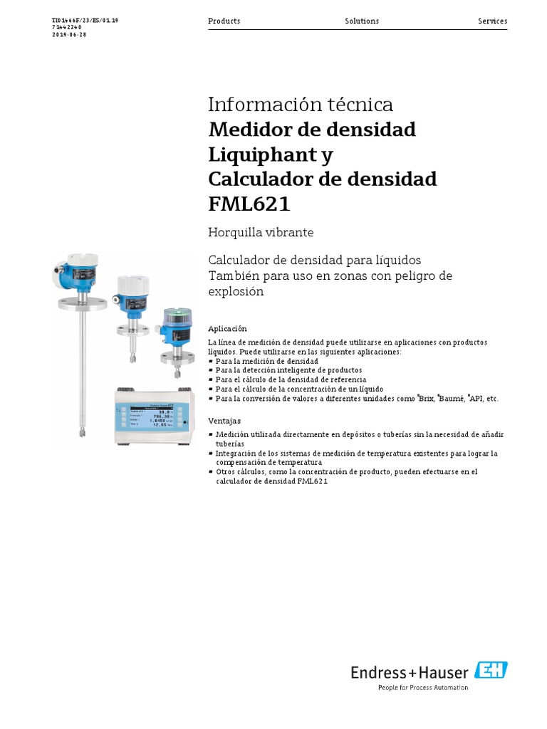 Ficha Tecnica FML621 | PDF | Concentración | Densidad