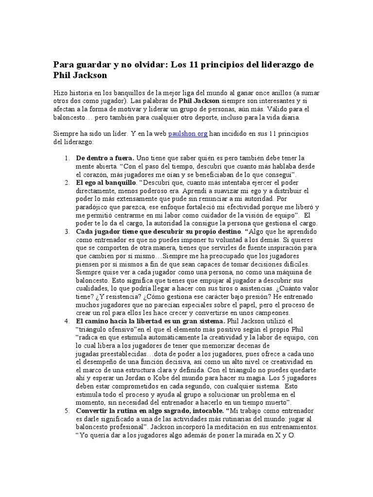 11 Consejos Phil Jackson | PDF | Liderazgo | Creatividad