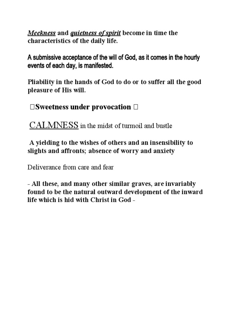 Embracing Meekness and Calmness | PDF