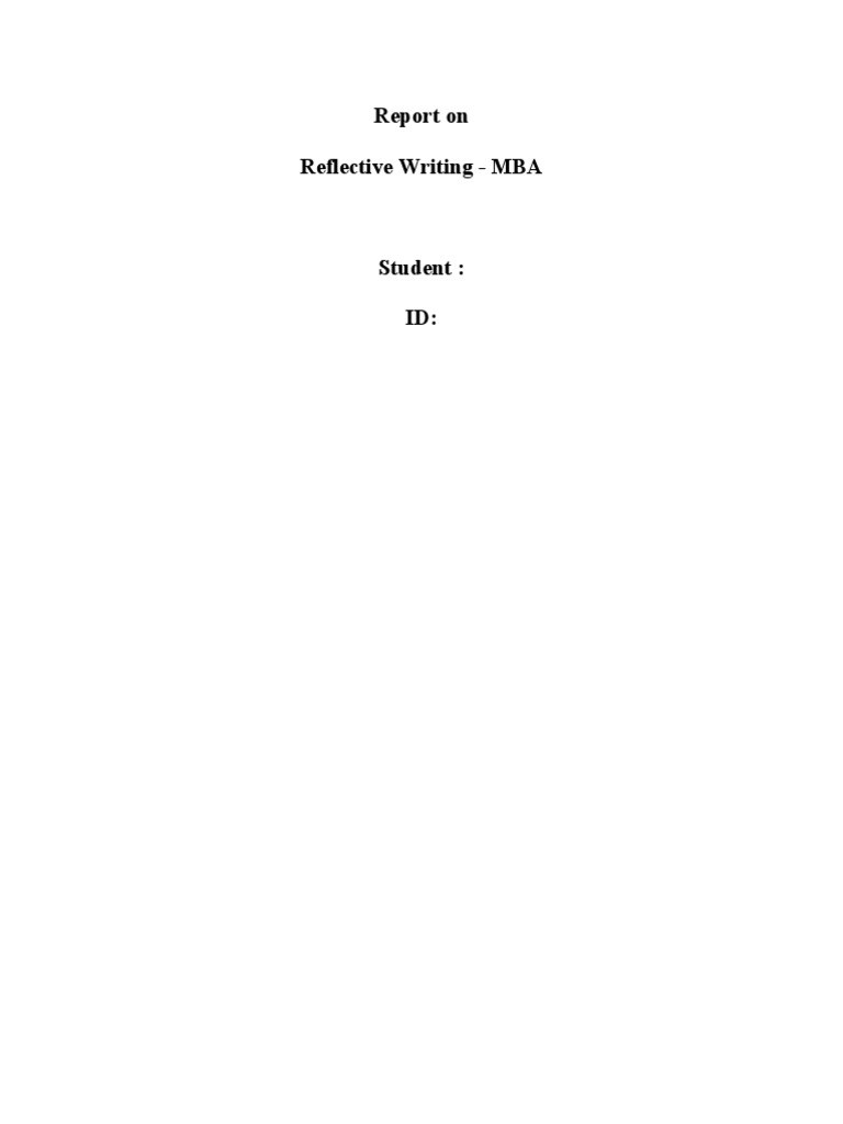 Reflective Writing - MBA | PDF | Master Of Business Administration ...