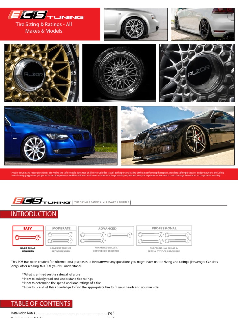 Tire Sizing & Ratings - All Makes & Models | PDF | Tire ...