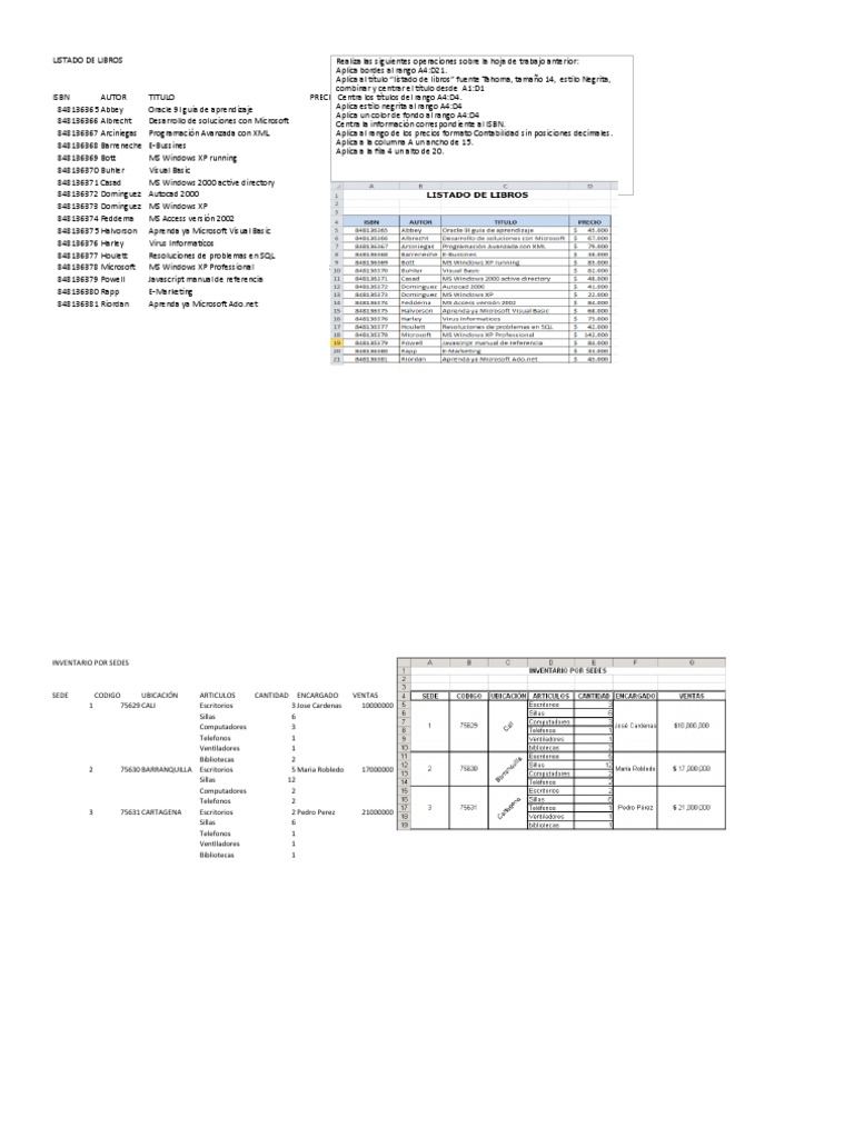 Actividad 5 de Hoja de Calculo (Cuadros y Tablas Con Formatos) (Grupo ...